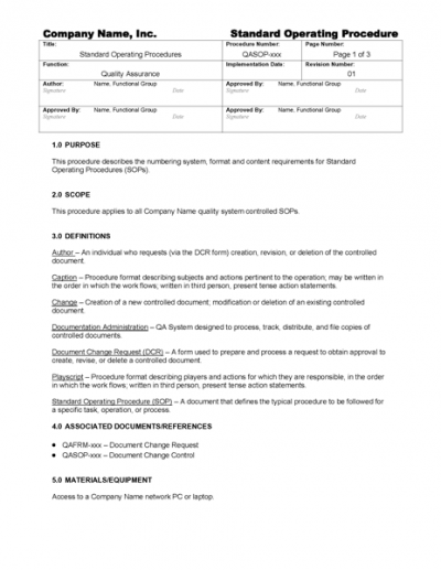 Creation of Standard Operating Procedures – GMPDocs.com