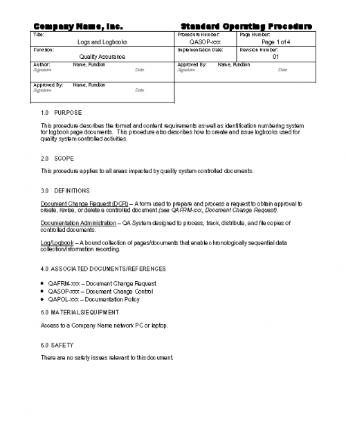 Creation of Logs and Logbooks – GMPDocs.com