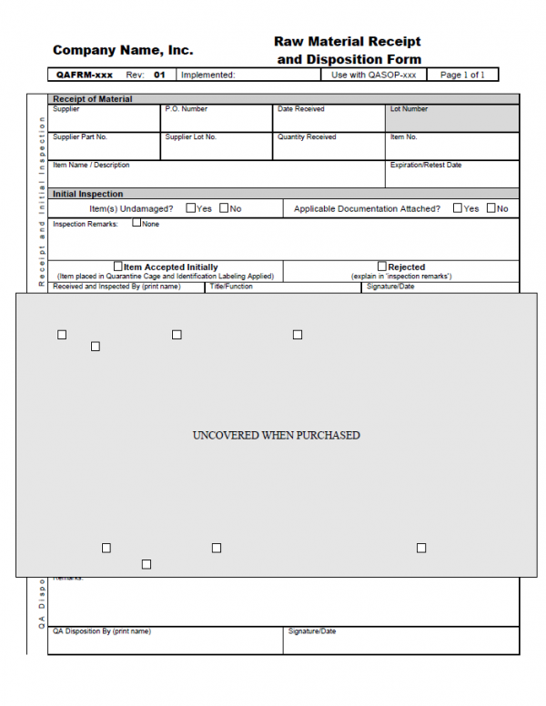 Raw Material Receipt and Disposition – GMPDocs.com