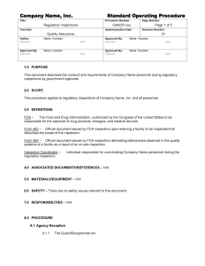 Regulatory Inspections – GMPDocs.com