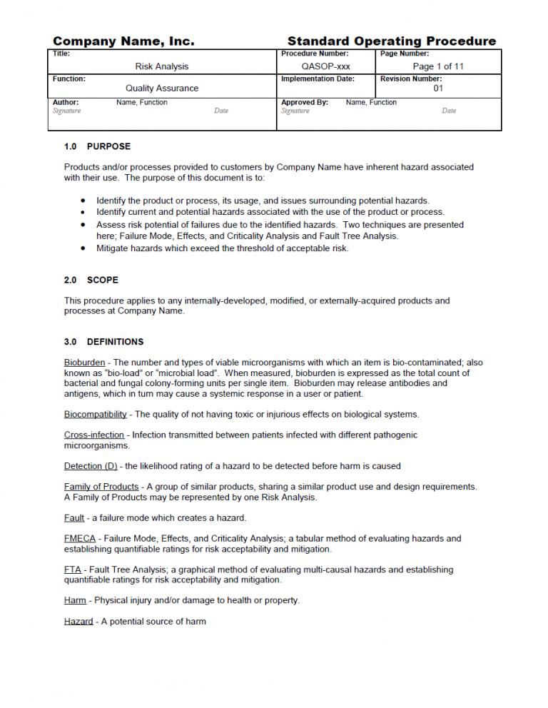 Risk Analysis – GMPDocs.com