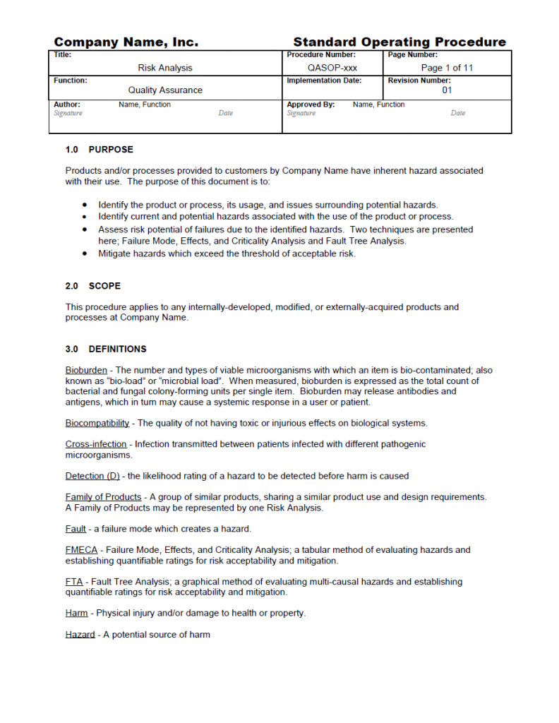 Risk Analysis – GMPDocs.com