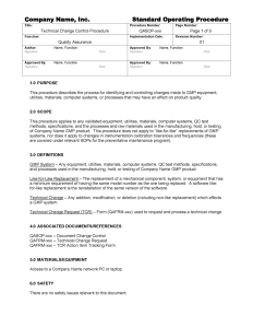 Technical Change Control – GMPDocs.com
