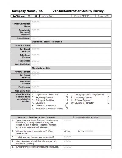 Vendor and Contractor Operation Qualification – GMPDocs.com