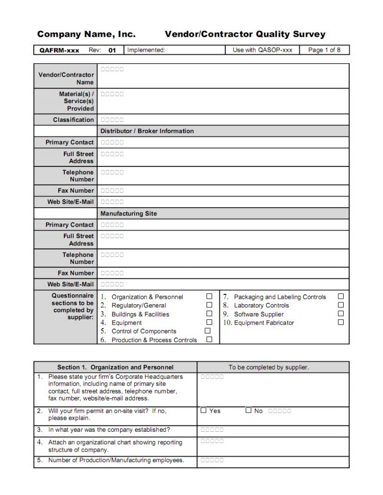 Vendor and Contractor Operation Qualification – GMPDocs.com