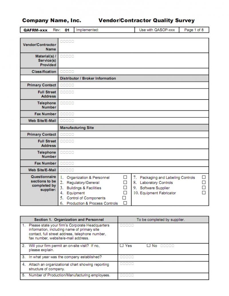 Vendor and Contractor Operation Qualification – GMPDocs.com