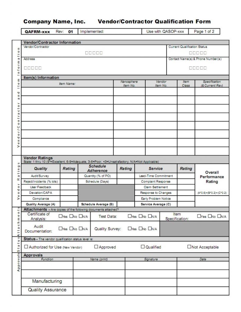 Vendor and Contractor Operation Qualification – GMPDocs.com