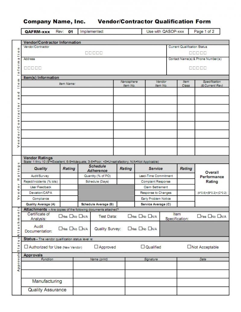 Vendor and Contractor Operation Qualification – GMPDocs.com